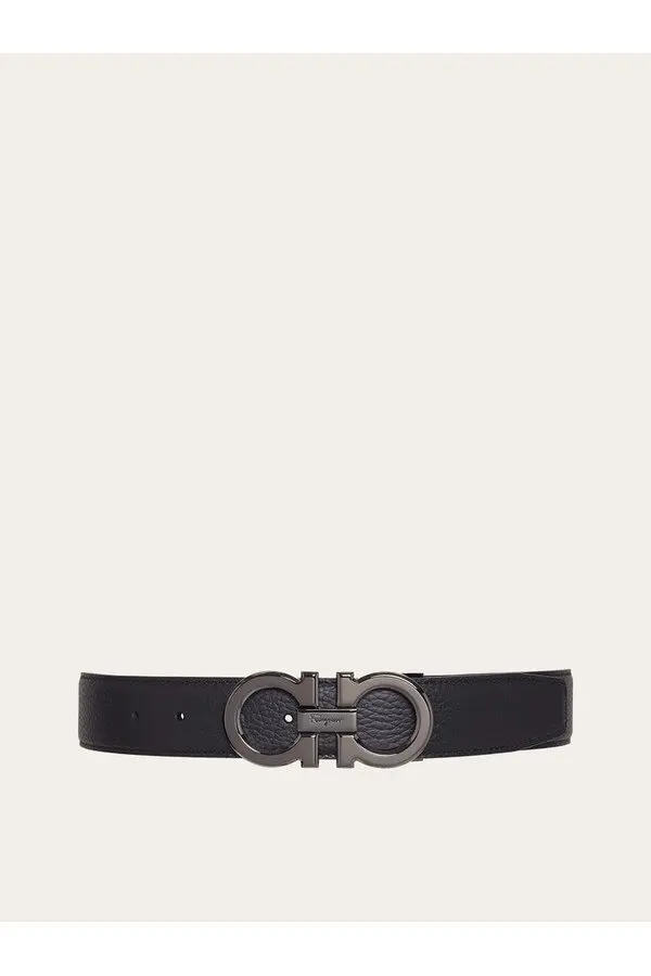 FERRAGAMO Reversible Gancini Belt - Black