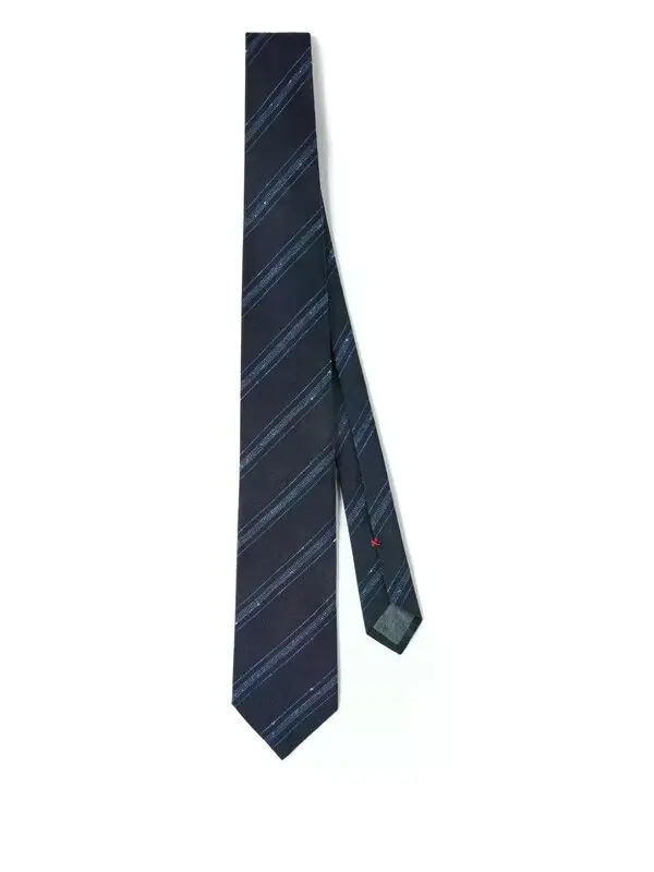 Brunello Cucinelli Striped Necktie - Blue