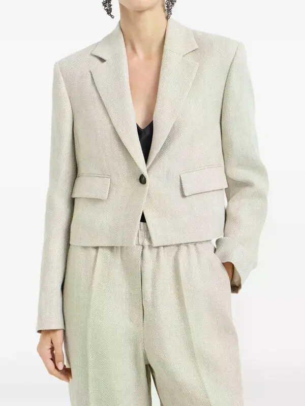 Brunello Cucinelli Chevron Cropped Blazer
