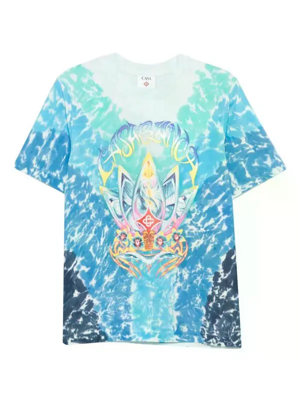 Casablanca Surf Lotus Tie-dye T-shirt - Blue