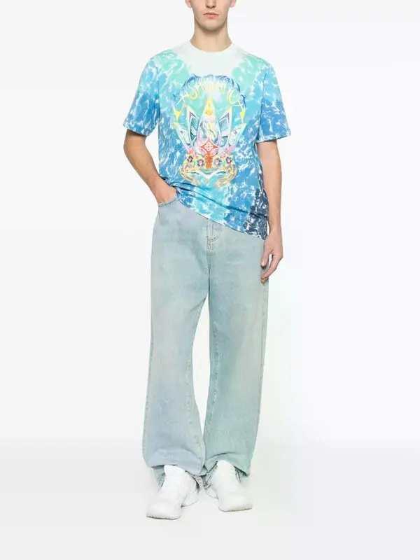 Casablanca Surf Lotus Tie-dye T-shirt - Blue