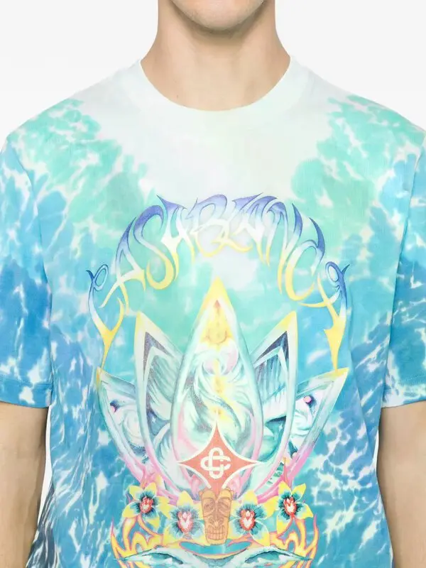 Casablanca Surf Lotus Tie-dye T-shirt - Blue