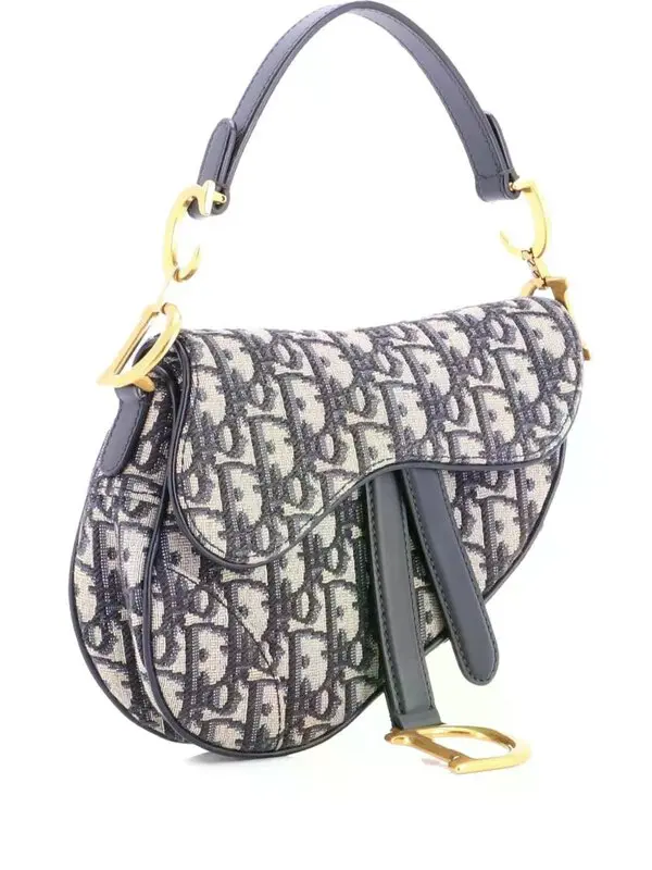 Dior Saddle Handbag Oblique Canvas Mini Shoulder Bag - Blue