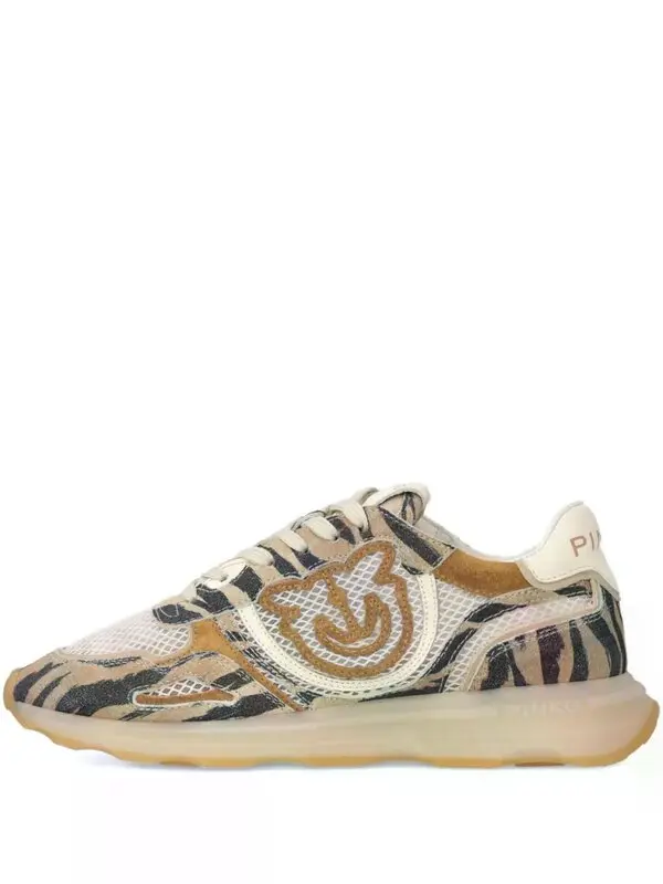 Pinko Zoe Tiger-print Logo Lace-up Sneakers