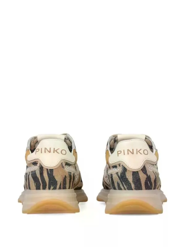 Pinko Zoe Tiger-print Logo Lace-up Sneakers