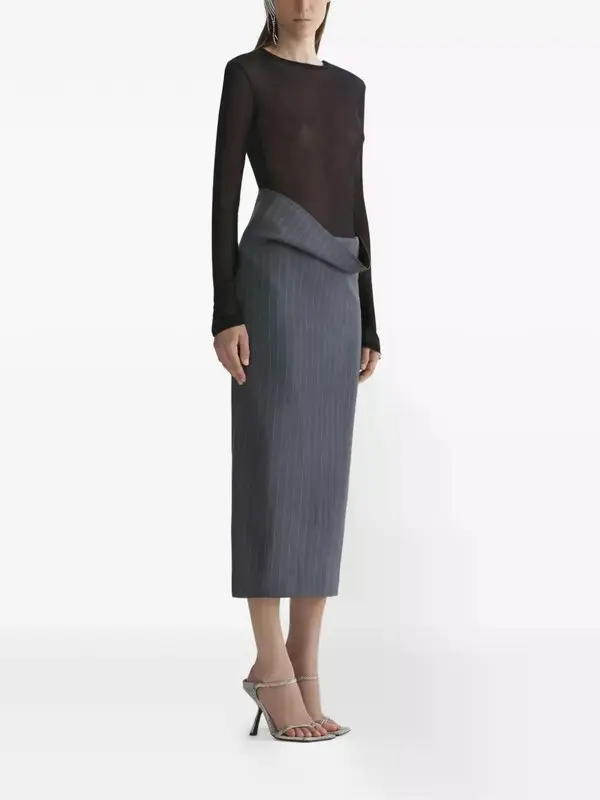 MUGLER Pinstripe Split Skirt