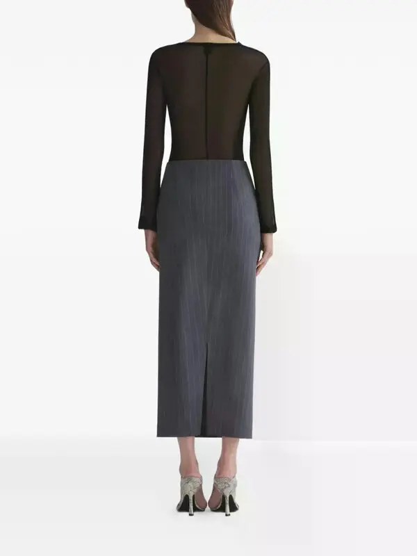 MUGLER Pinstripe Split Skirt