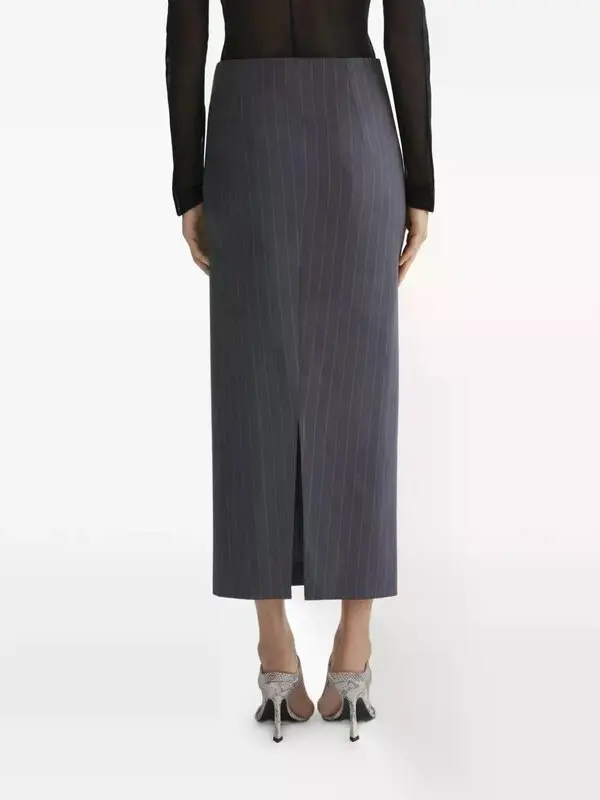 MUGLER Pinstripe Split Skirt