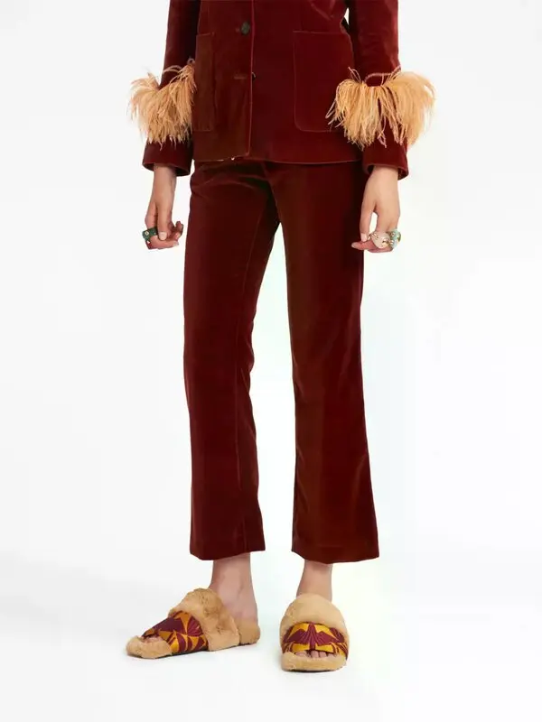 La DoubleJ 24/7 Velvet Cropped Trousers
