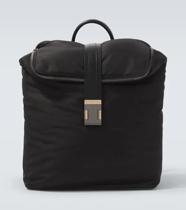 CHRISTIAN LOUBOUTIN Nox Leather-trimmed Backpack - Black