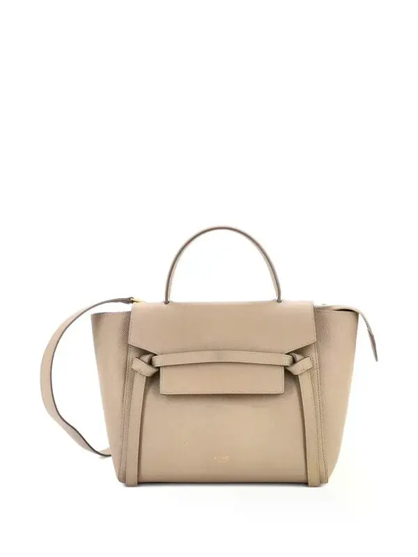 Celine Belt Bag Textured Leather Micro Satchel - Neutrals