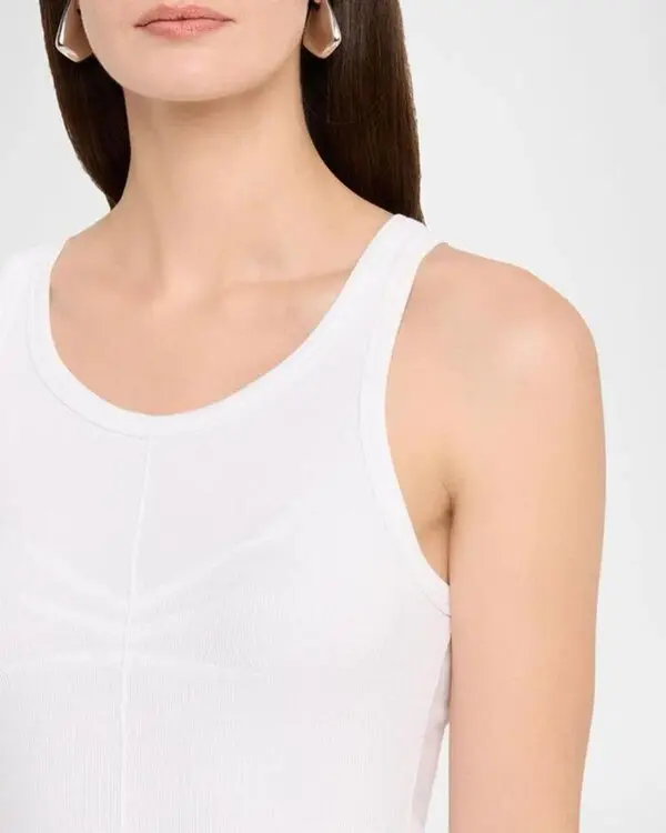 Alaïa Darts Stretch Cotton Tank Top - Blanc