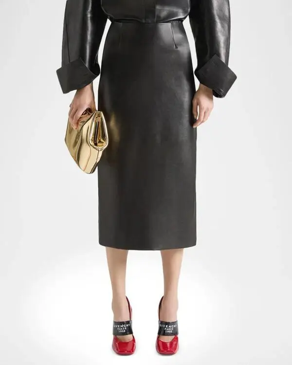 Givenchy Leather Midi Pencil Skirt