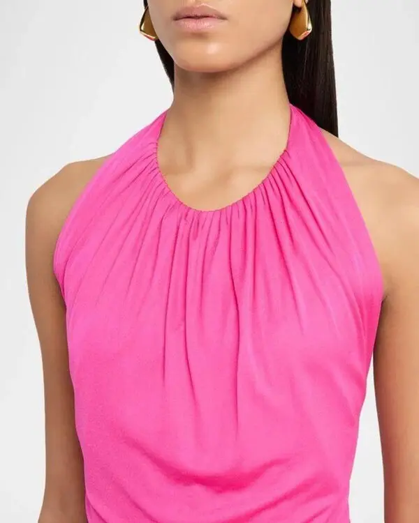 Givenchy Draped Jersey Halter Gown - Fuchsia