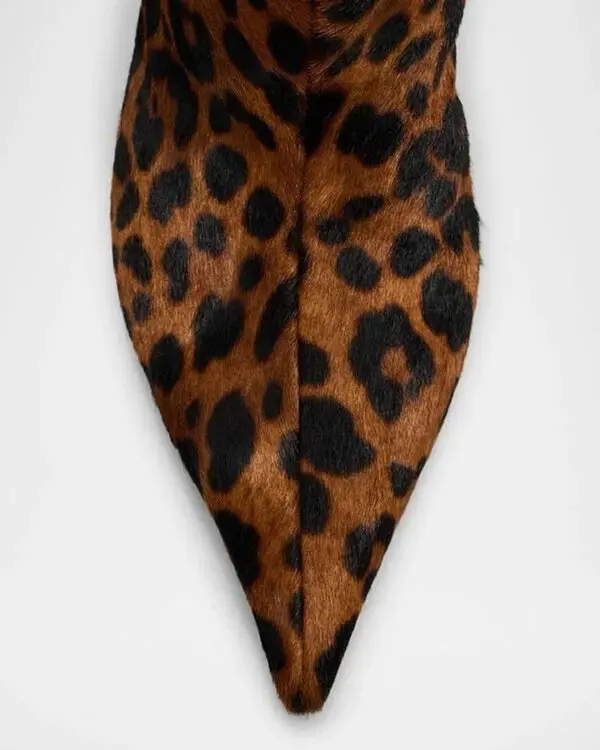 Amina Muaddi 60mm Fiona Print Calf Hair Boots