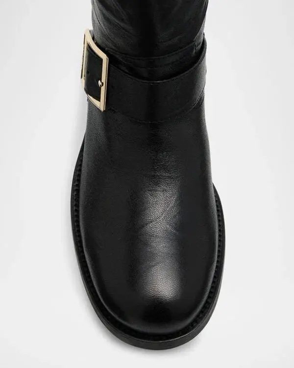 JIMMY CHOO Biker Mid Leather Mid-calf Boots