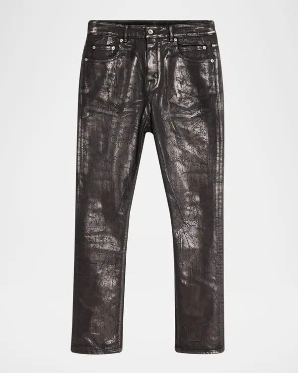 Rick Owens Bronze Coated Slim Denim Jeans - Purple