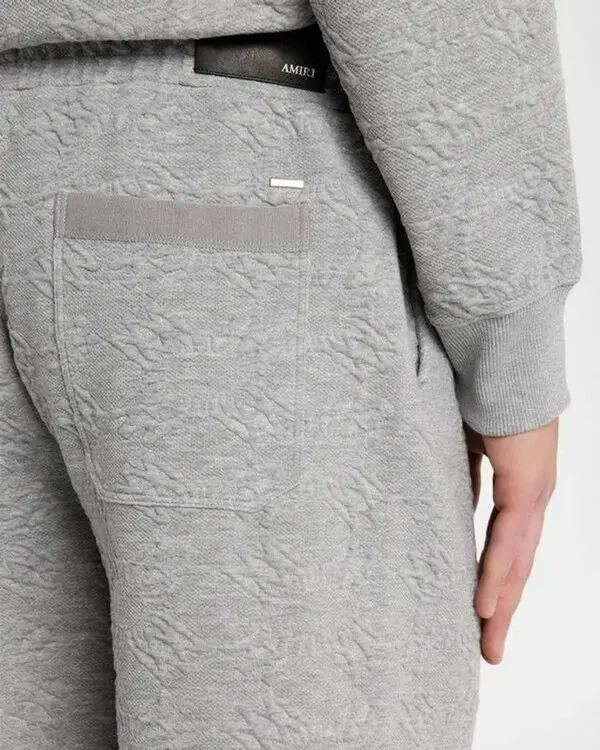Amiri Drawstring Bone Motif Sweatshorts - Stone