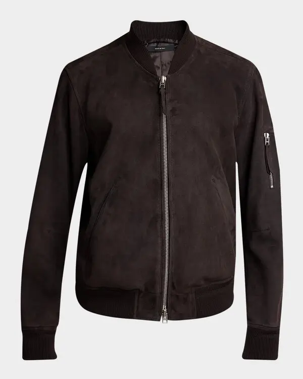TOM FORD Brushed Suede Bomber Jacket - Shadow