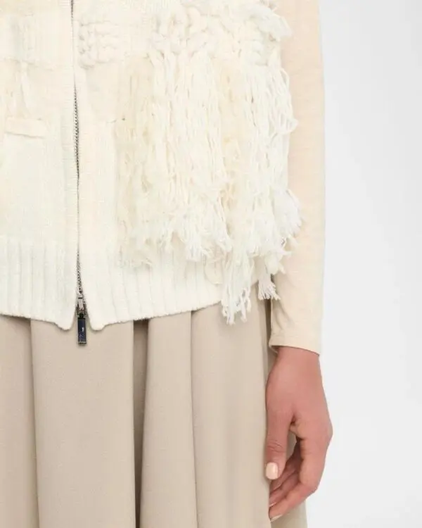 Lafayette 148 New York Fringed Knit Vest