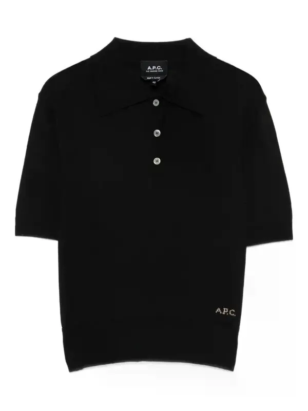 A.p.c. Logo Detail Polo Top - Black