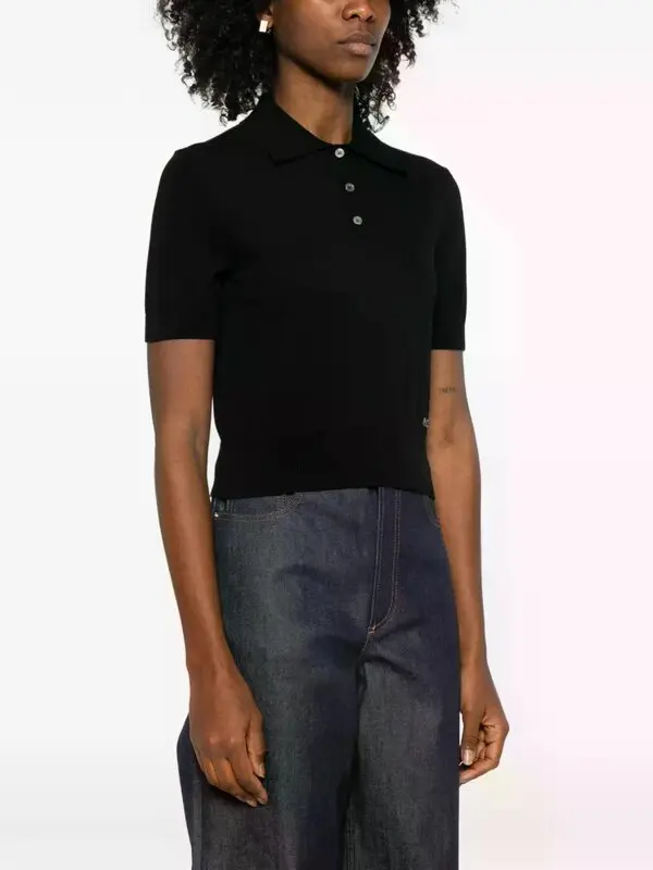 A.p.c. Logo Detail Polo Top - Black