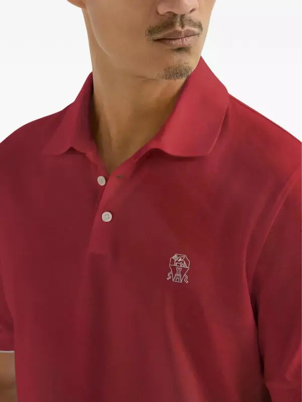 Brunello Cucinelli Logo-embroidered Piqué Polo Shirt