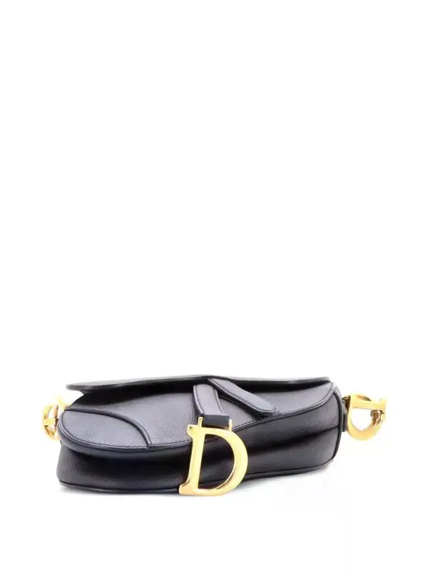 Dior Saddle Handbag Leather Mini Shoulder Bag - Black