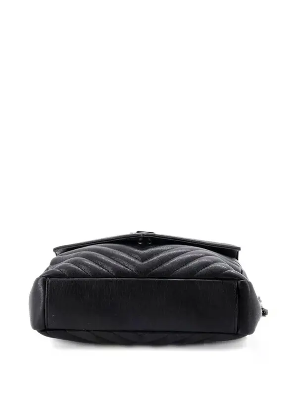 Saint Laurent Monogram College Bag Matelasse Chevron Leather Medium - Black