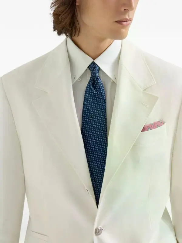 Brunello Cucinelli Textured Silk Neck Tie - Blue