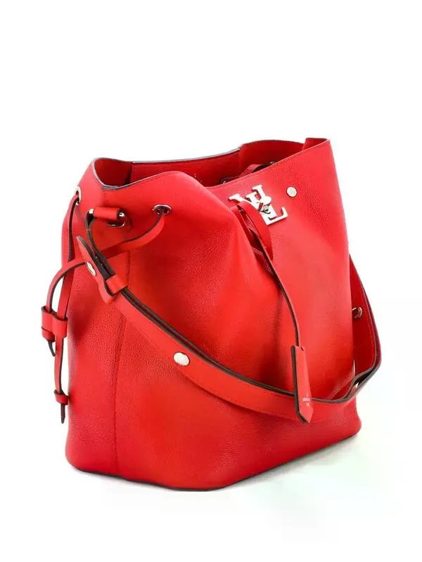 LOUIS VUITTON Lockme Leather Bucket Bag - Red