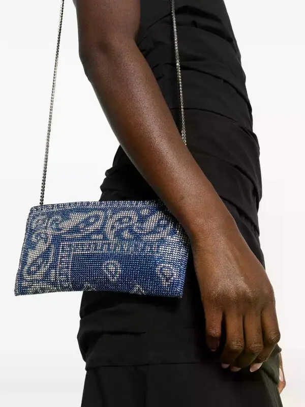 Benedetta Bruzziches Crystal-embellished Cross Body Bag - Blue