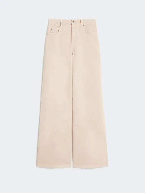 Max Mara Cotton Drill Wide-leg Trousers - Sand