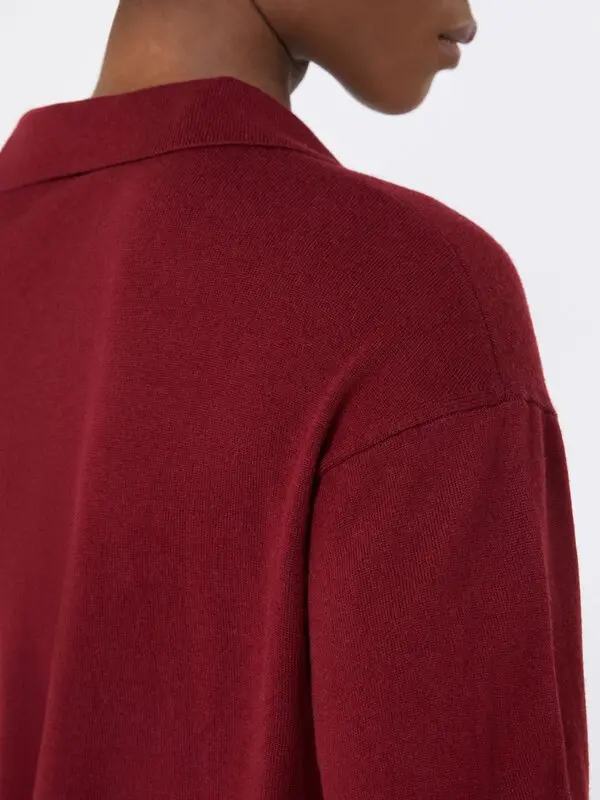Max Mara Wool Knit Polo Sweater - Raspberry
