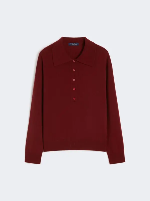 Max Mara Wool Knit Polo Sweater - Raspberry