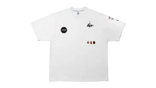 A BATHING APE X Kazuki Kuraishi Patch Military Tee Shirt - White