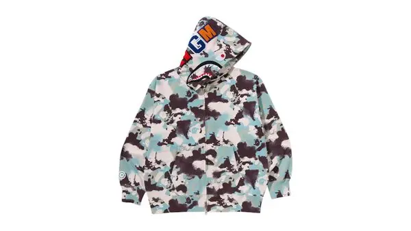 A BATHING APE Map Camo Shark Full Zip Hoodie - Multicolor