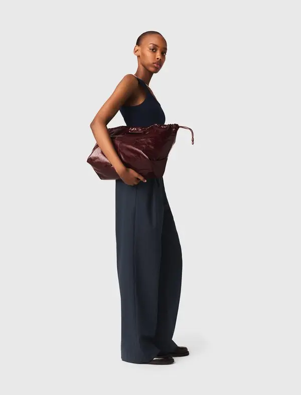 Maje Rib Knit Tank Top With Logo Embroidery - Navy