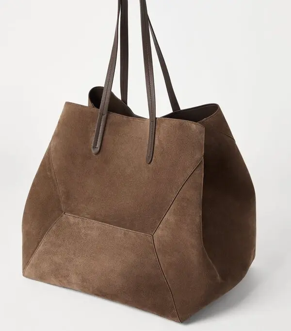 Brunello Cucinelli Large Suede Tote Bag - Brown