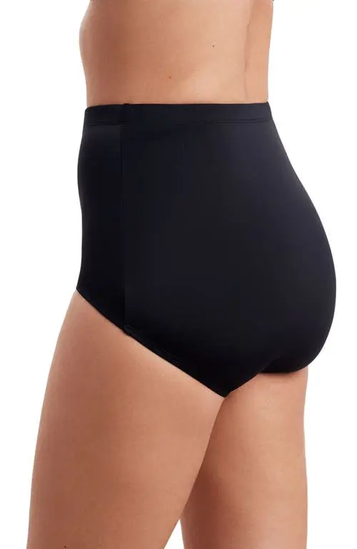 SHAPESOLVER Full Hipster Brief Swimsuit Bottom - Black