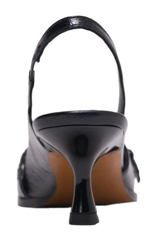 Maje Leather Slingback Pumps With Eyelet Strap