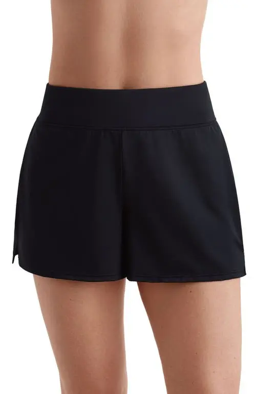 SHAPESOLVER Solid Swim Short - Black