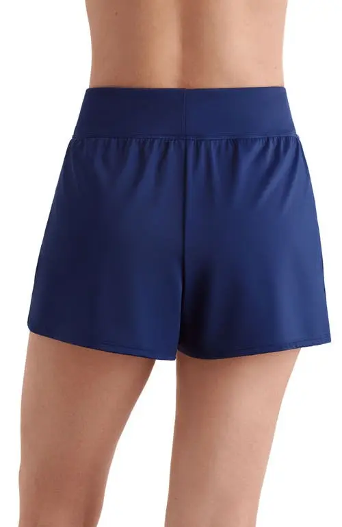 SHAPESOLVER Solid Swim Short - Navy Blue