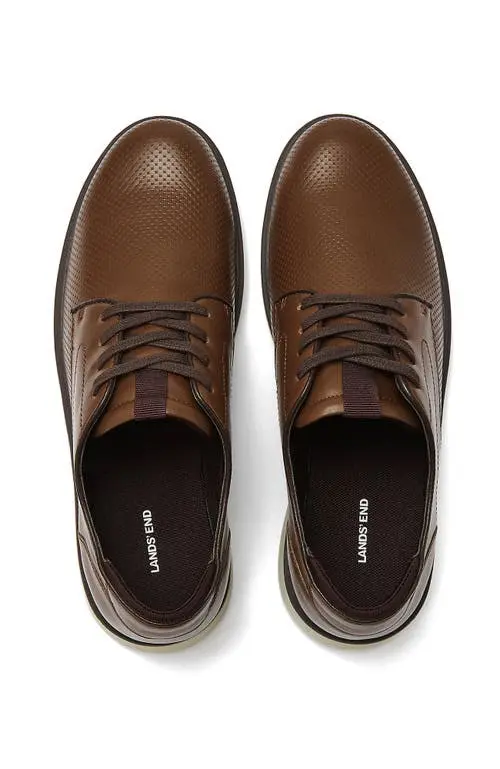 LANDS' END Leather Lace Up Derby Oxford - Dark Caramel