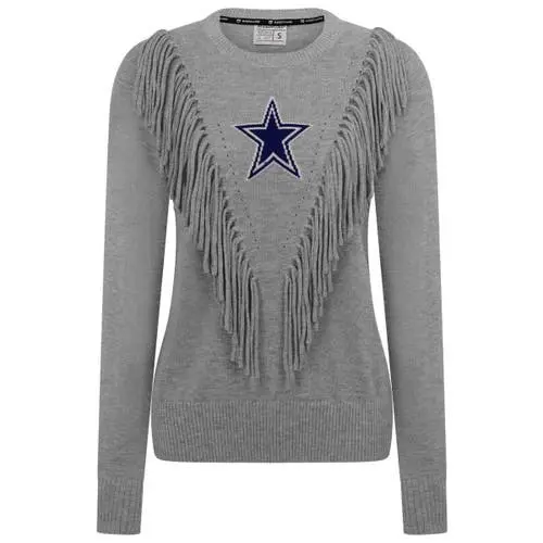 KADYLUXE Dallas Cowboys Fringe Pullover Sweater