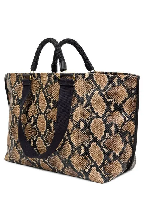 Clare V. Grande Bateau Leather Tote - Tan