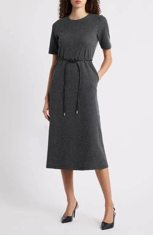 Anne Klein Micro Check A-line Dress
