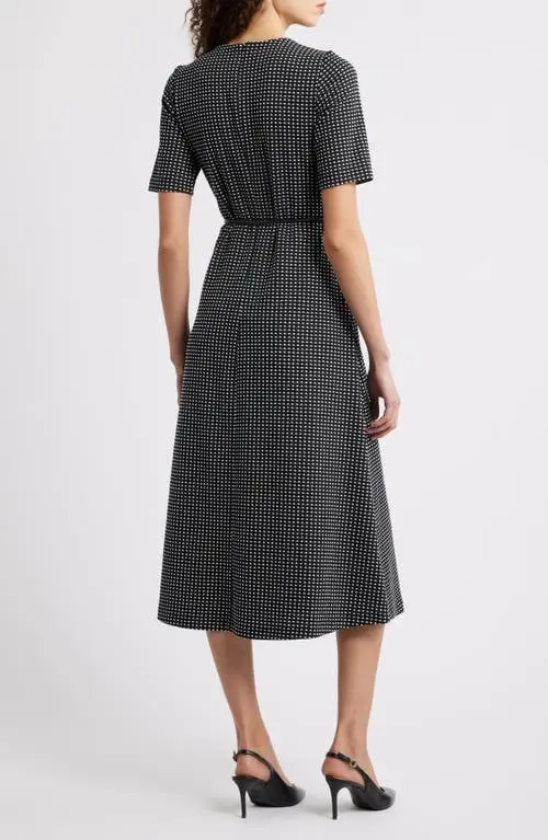 Anne Klein Micro Check A-line Dress