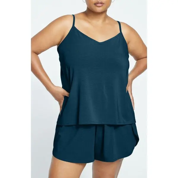 Universal Standard Natalie Jersey Camisole & Shorts Sleep Set - Deep Sea