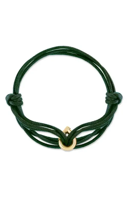 TABAYER Knotted Cord Bracelet - Yellow Gold/green